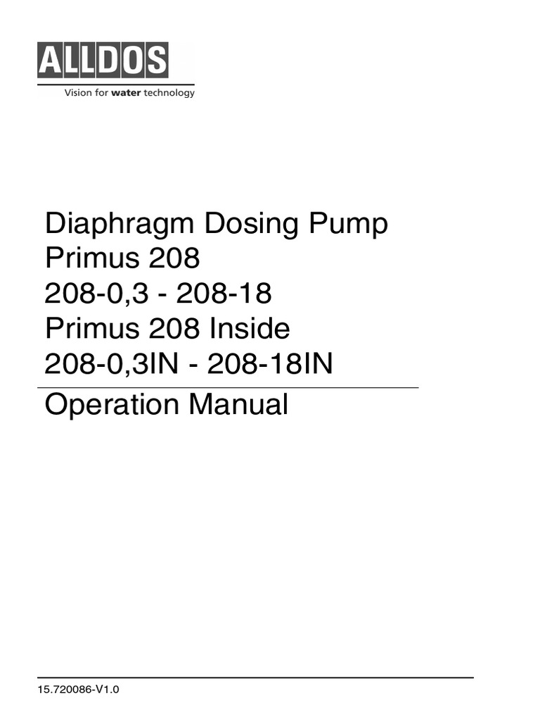 Alldos Pump Manual | PDF | Pump | Mains Electricity