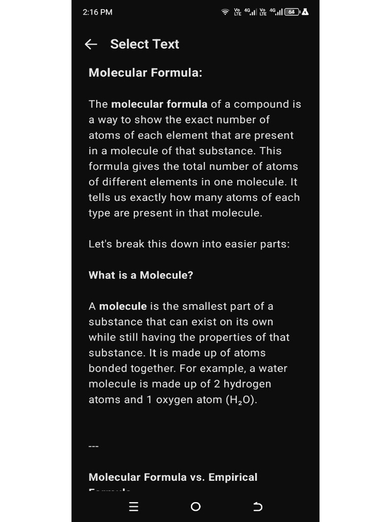 Basic Concepts Molecular Formula | PDF