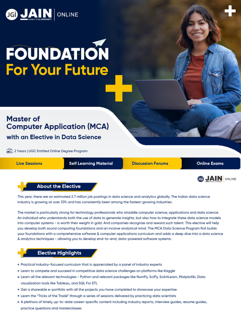 MCA in Data Science Online Program | PDF | Analytics | Data Science