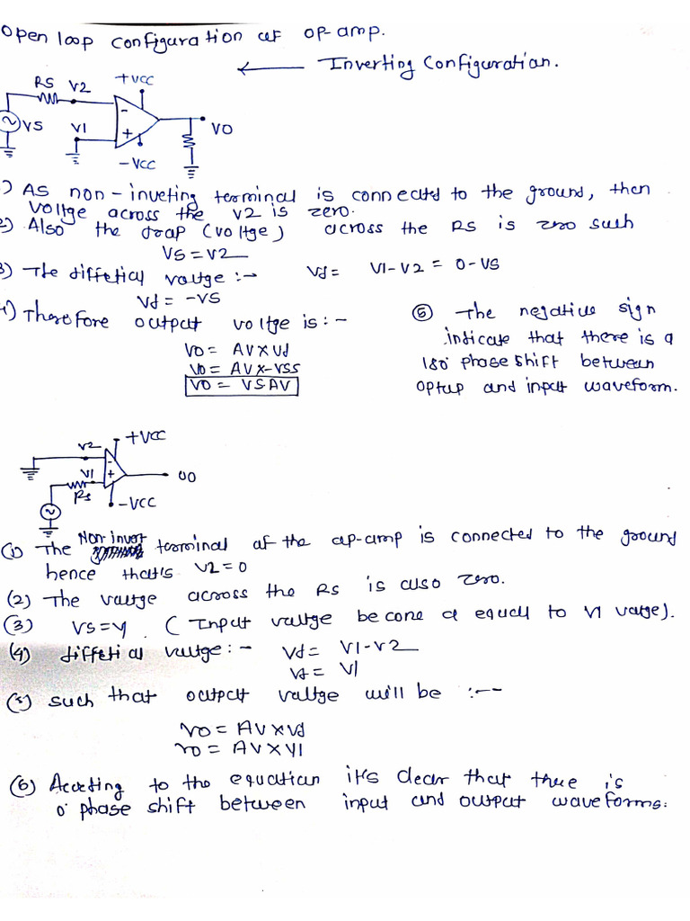Open Loop and Closed Loop Configuration of A Opamp | PDF