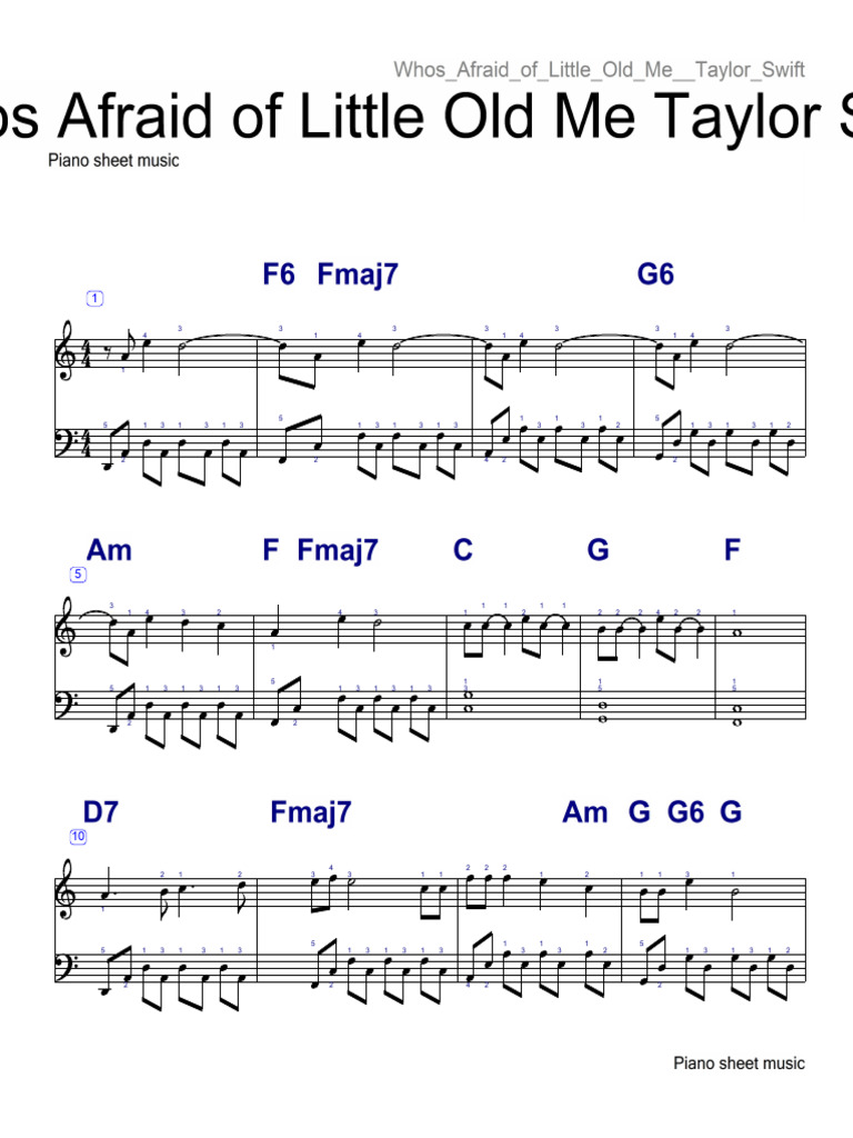 Whos Afraid of Little Old Me Taylor Swift | PDF