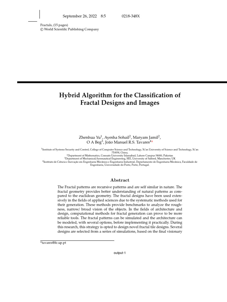 11 Hybrid Algorithm For The Generation And Classification Of Fractal Pdf Fractal Pattern