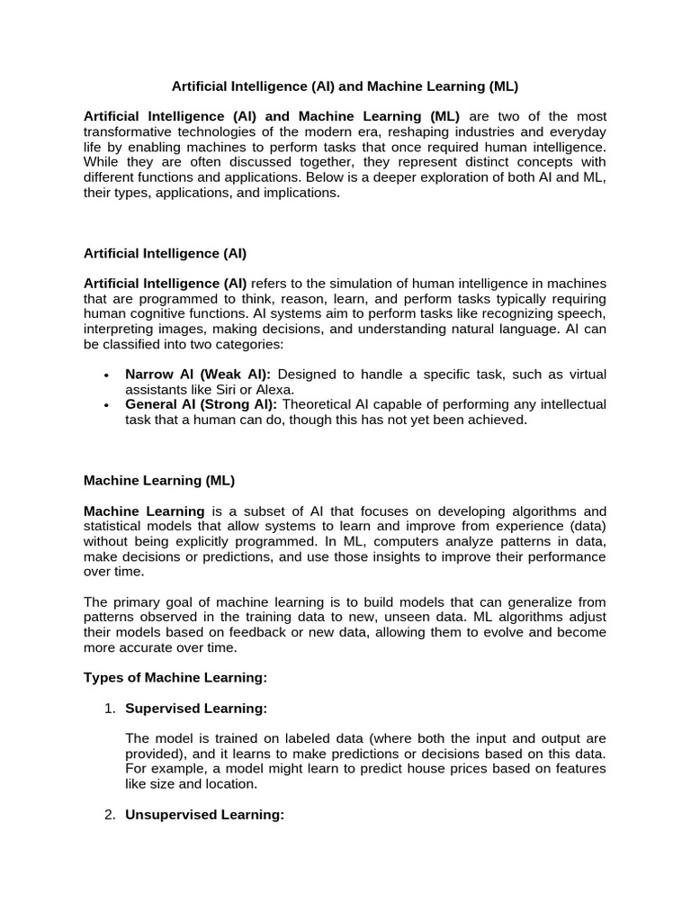 Group-1-Artificial-Intelligence-and-Machine-Learning | PDF | Machine Learning | Artificial ...
