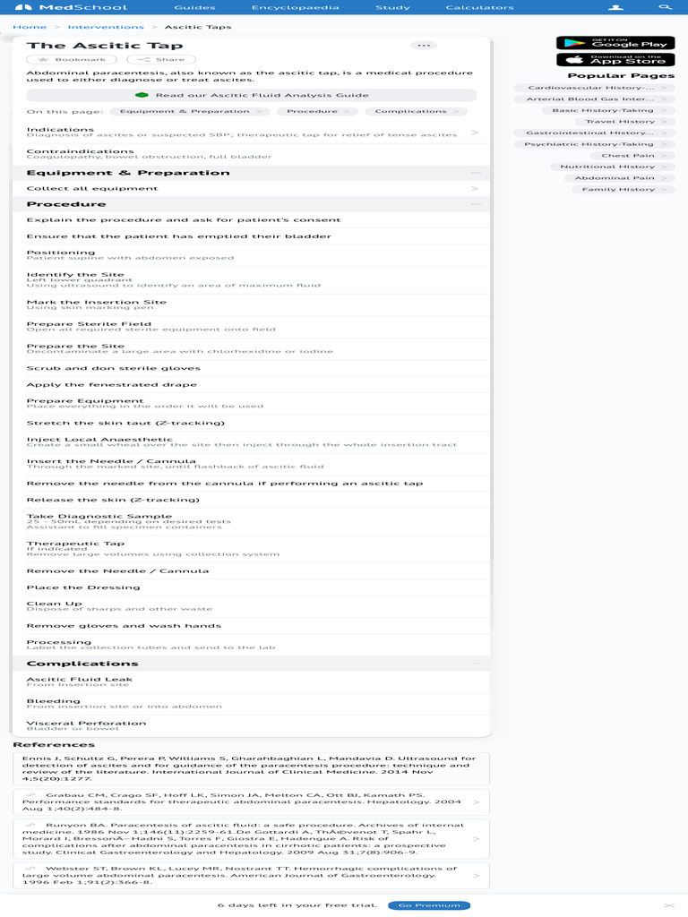 The Ascitic Tap - MedSchool | PDF | Clinical Medicine | Medical Specialties