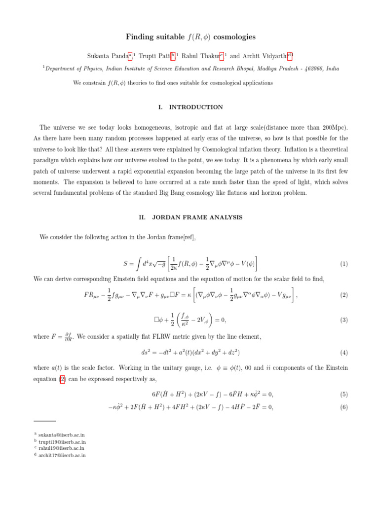 f_R_Phi__model | PDF | Universe | Inflation (Cosmology)