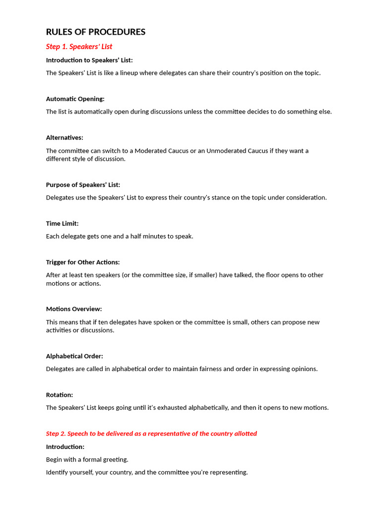 MUN - ROP | PDF | Committee