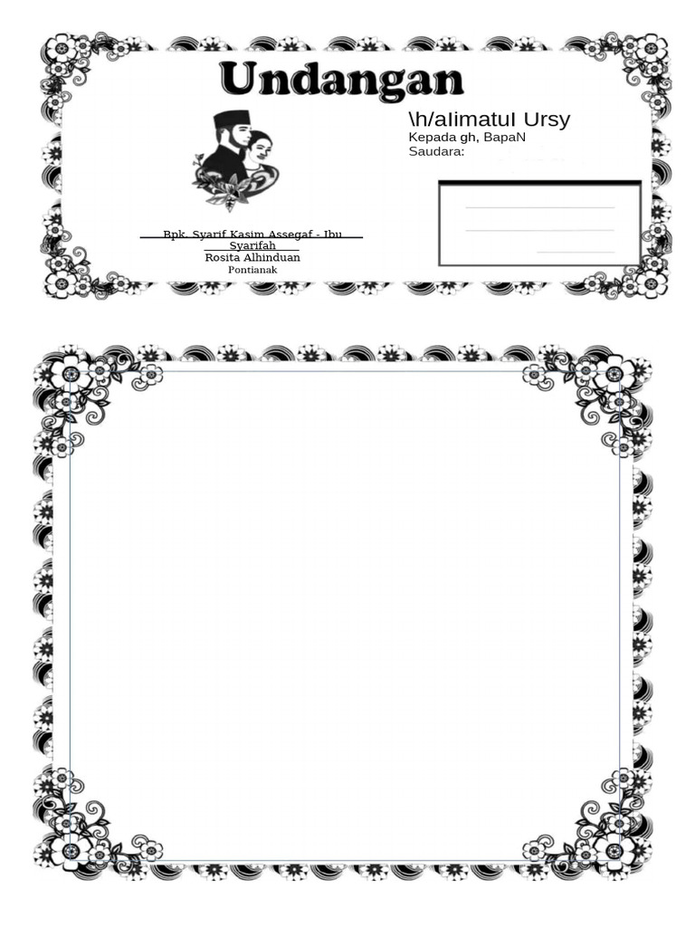 PDF File Undangan Pernikahan Doc Word 1 Kanalmu | PDF