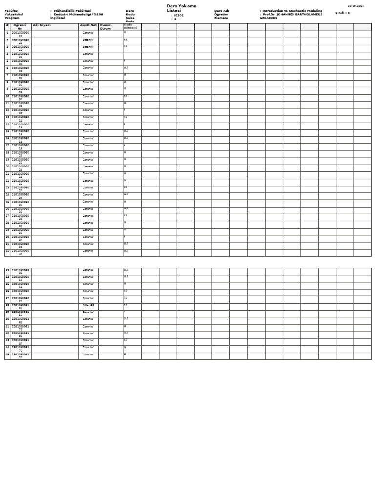 Grades Exam IE301 | PDF