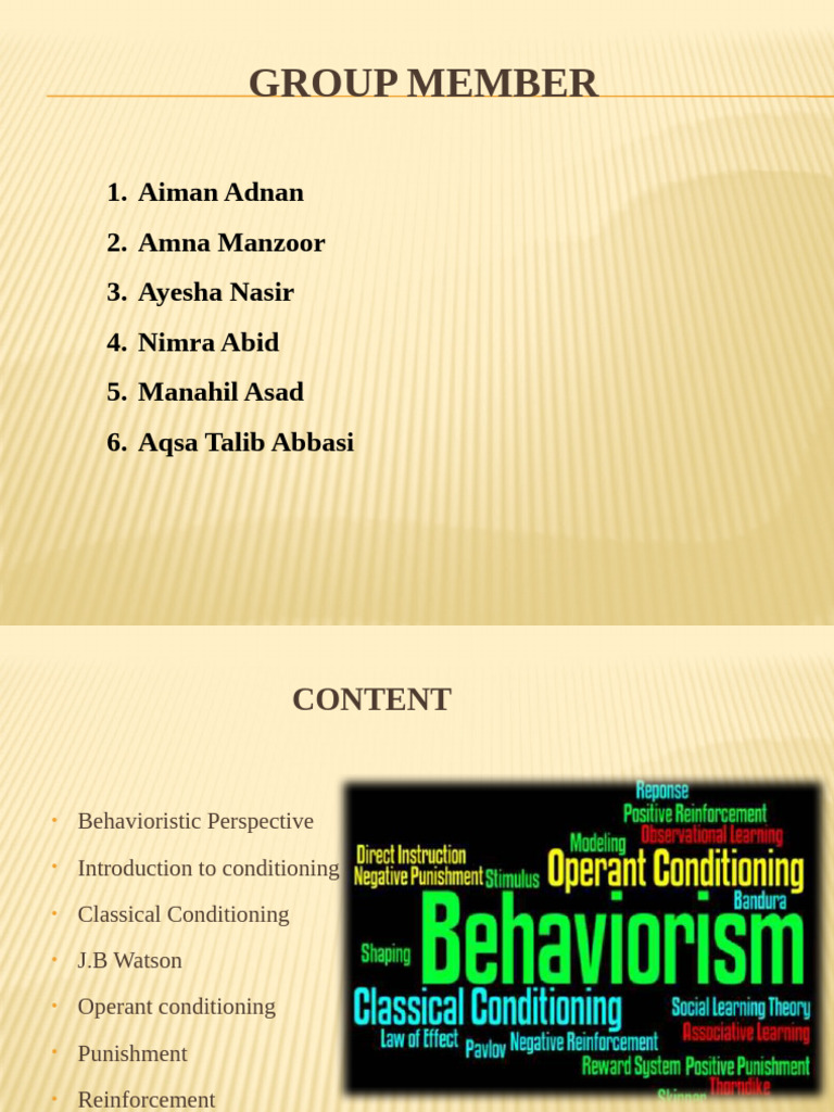 Behavioristic Perspective | PDF | Behaviorism | Reinforcement