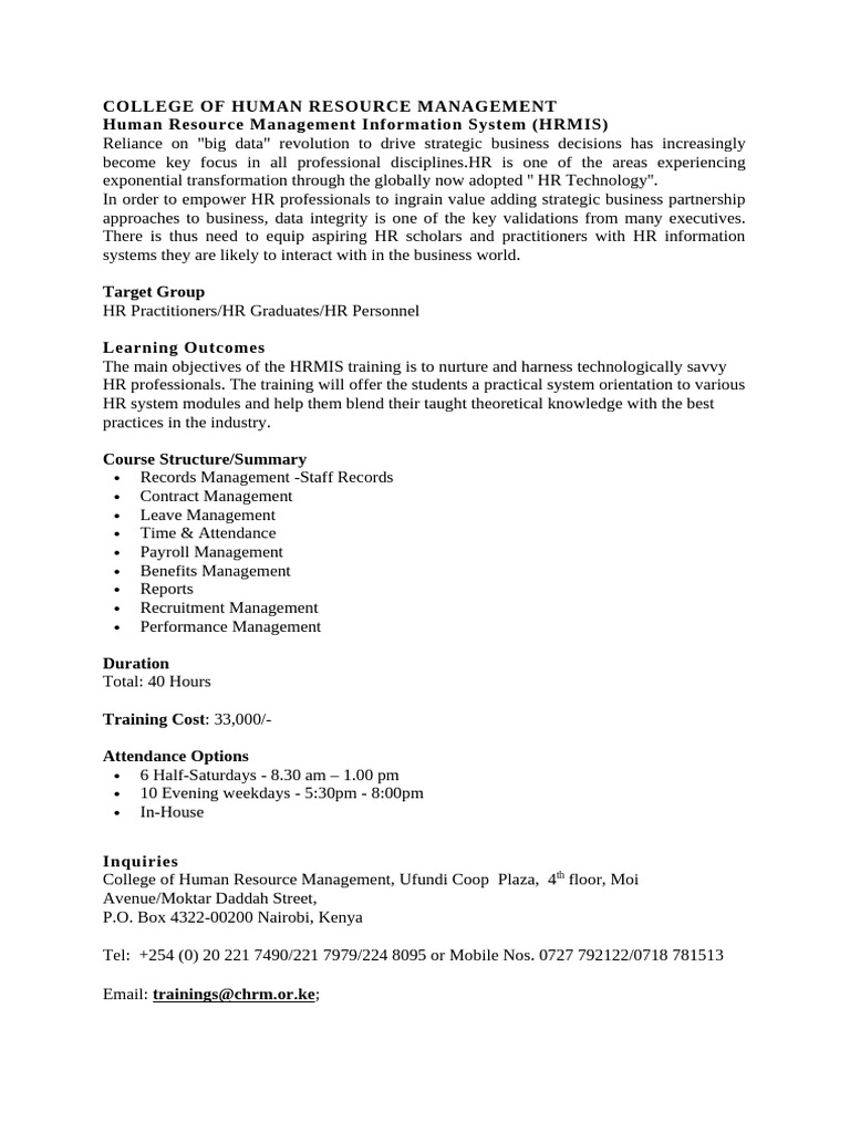Human Resource Management Information System | PDF