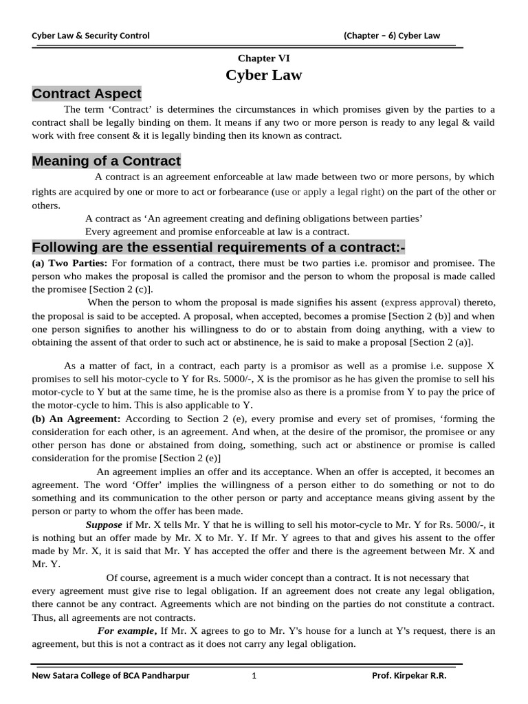 Understanding Cyber Law Contracts | PDF | Intellectual Property | Security