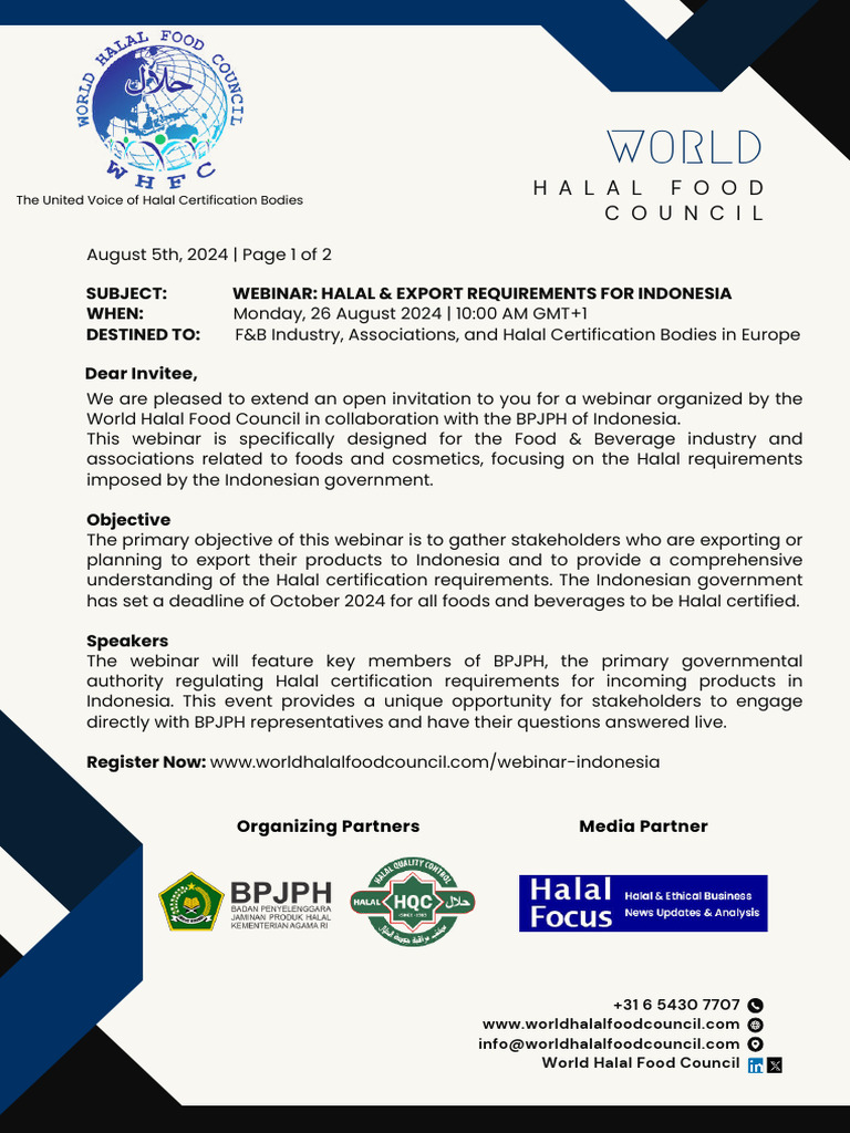 BPJPH-Indonesia-Webinar-Announcement | PDF