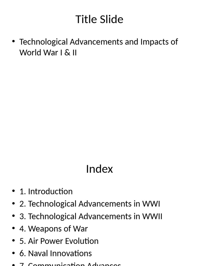Tech Innovations from WWI and WWII | PDF | World War II | World War I