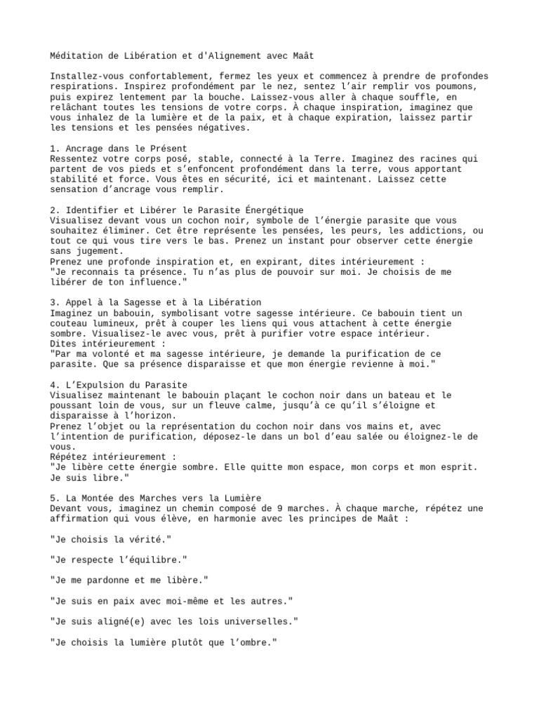 Méditation d'Alignement avec Maât | PDF