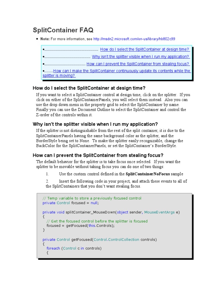 Split Container FAQ | PDF | Computer Programming | Software