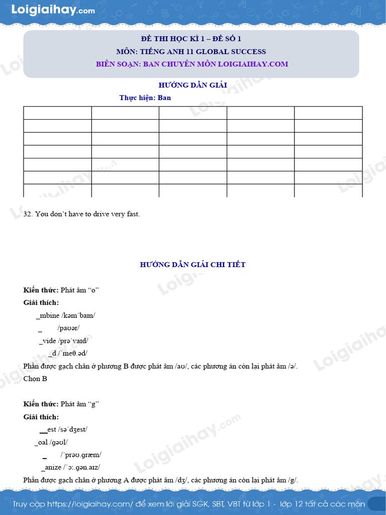 de-thi-hoc-ki-1-tieng-anh-11-global-success-de-so-1-1702438575 | PDF