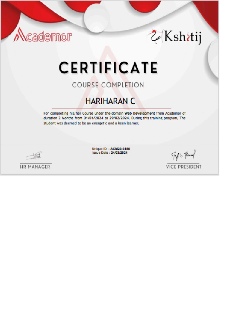 Web Development Certificate | PDF