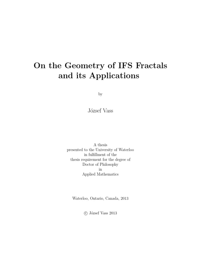 5-On the Geometry of IFS Fractals-1 | PDF | Fractal | Geometry