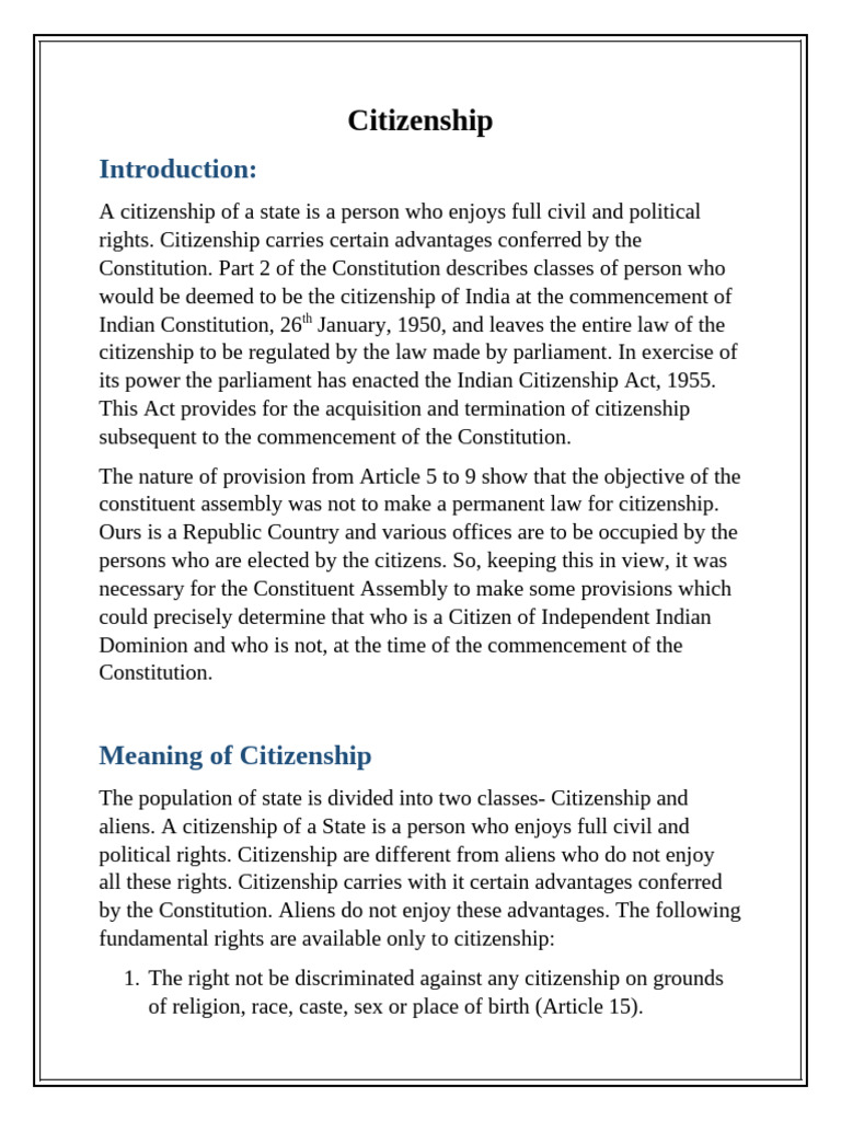 Citizenship | PDF | Citizenship | Naturalization