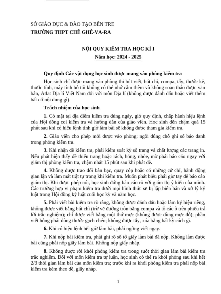 4 - Noi Qui Kiem Tra Hki | PDF
