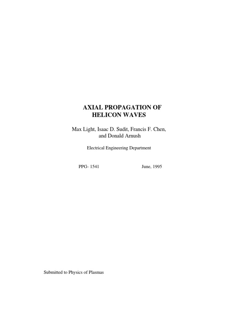 Helicon Wave Propagation Study | PDF | Electron | Antenna (Radio)