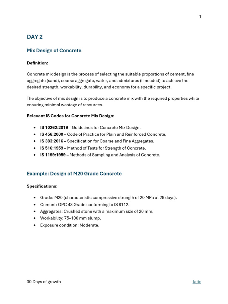 Mix Design of Concrete 1735539440 | PDF | Concrete | Civil Engineering