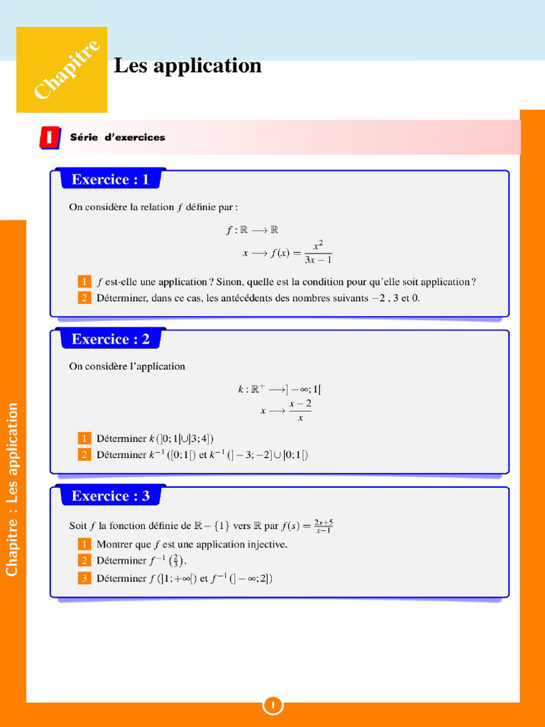 Les Applications 1bac SM | PDF