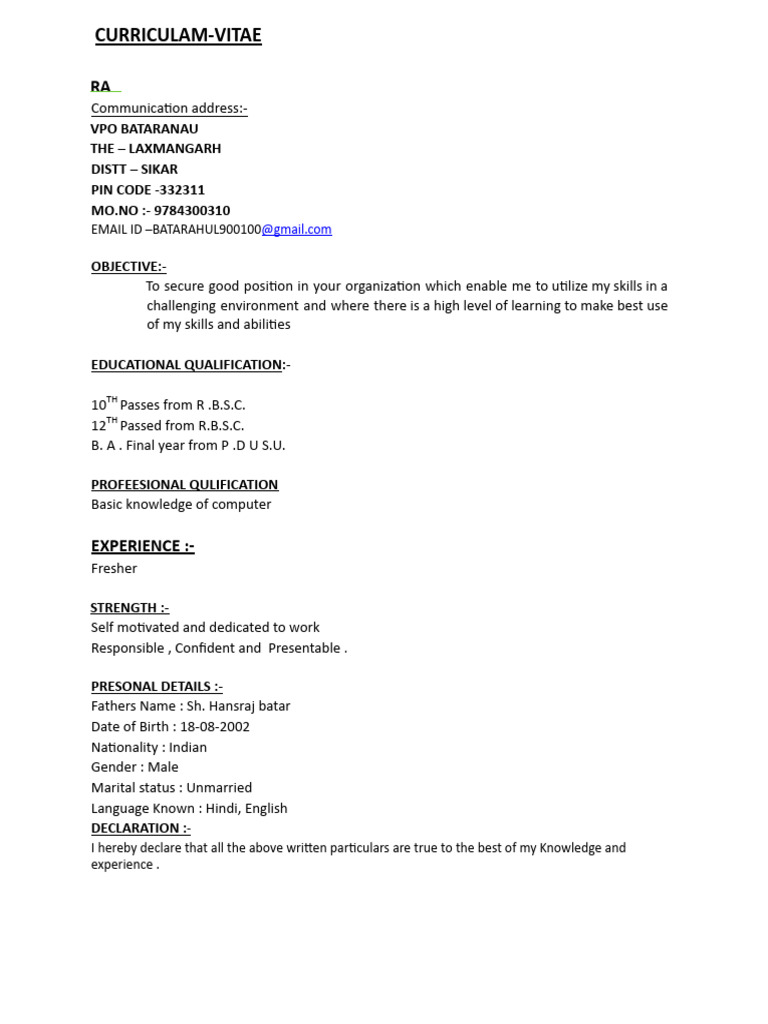 rahul resume | PDF