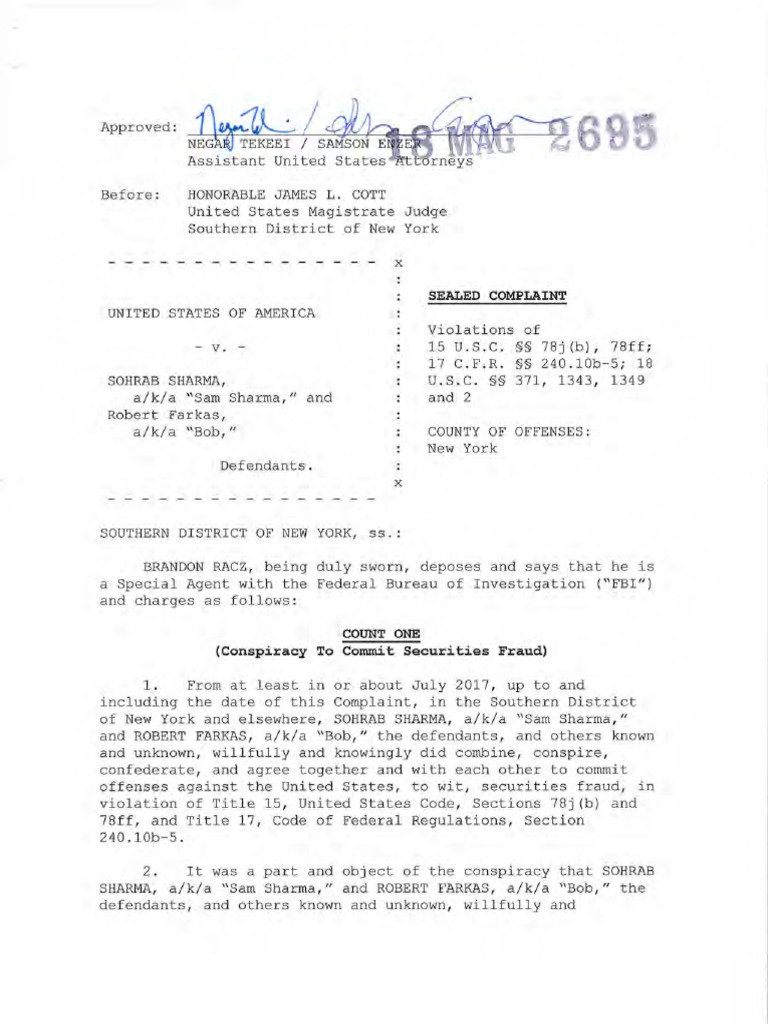 U.S. v. Sharma Et Al | PDF