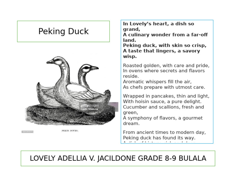 Grade 8 poem of duck | PDF
