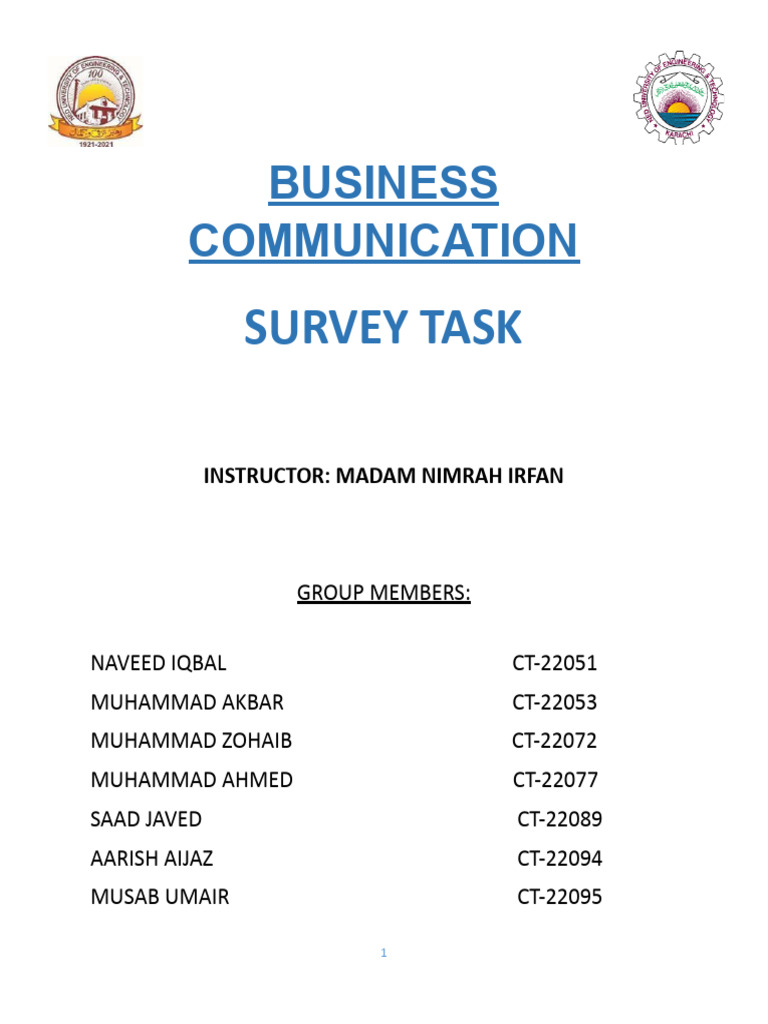 BCOM Survey Task | PDF