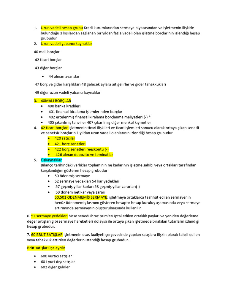 GENEL MUHASEBE OZET SORU CEVAP | PDF