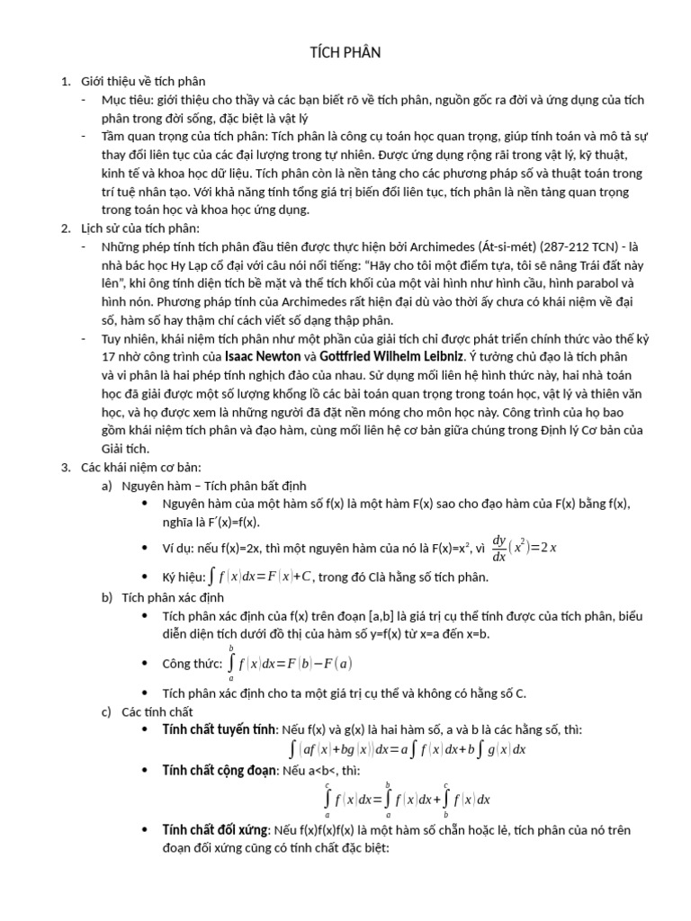 Tích Phân | PDF