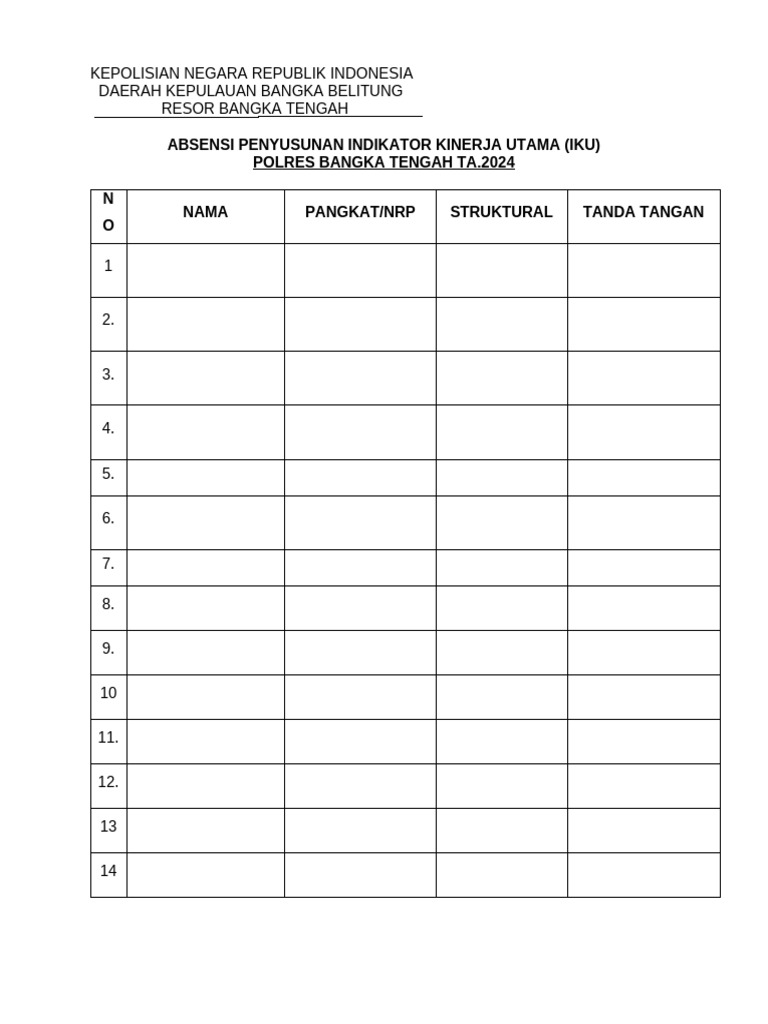Absen Rapat Iku 2024 | PDF