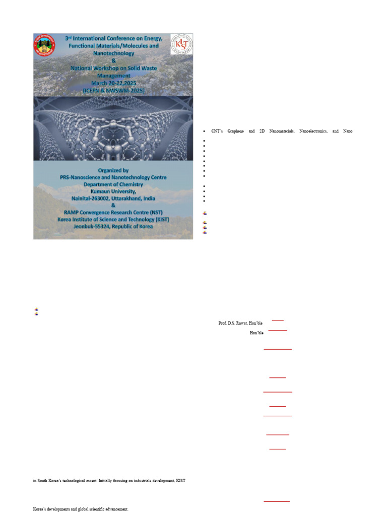 ICEFN Brochure | PDF | Nanotechnology | Physical Sciences