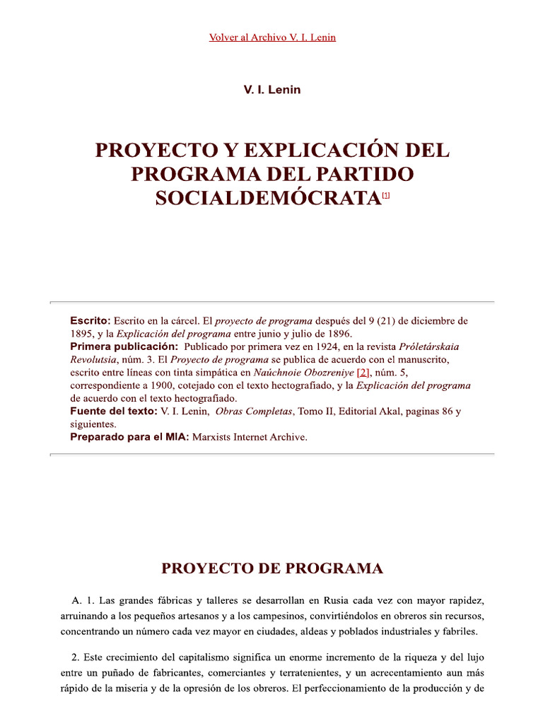 Proyecto y Explicación Del Programa Del Partido Socialdemócrata | PDF