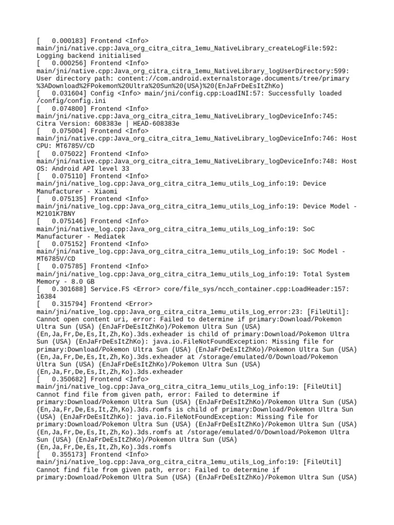 Citra Log.txt.Old | PDF | Computing | Software