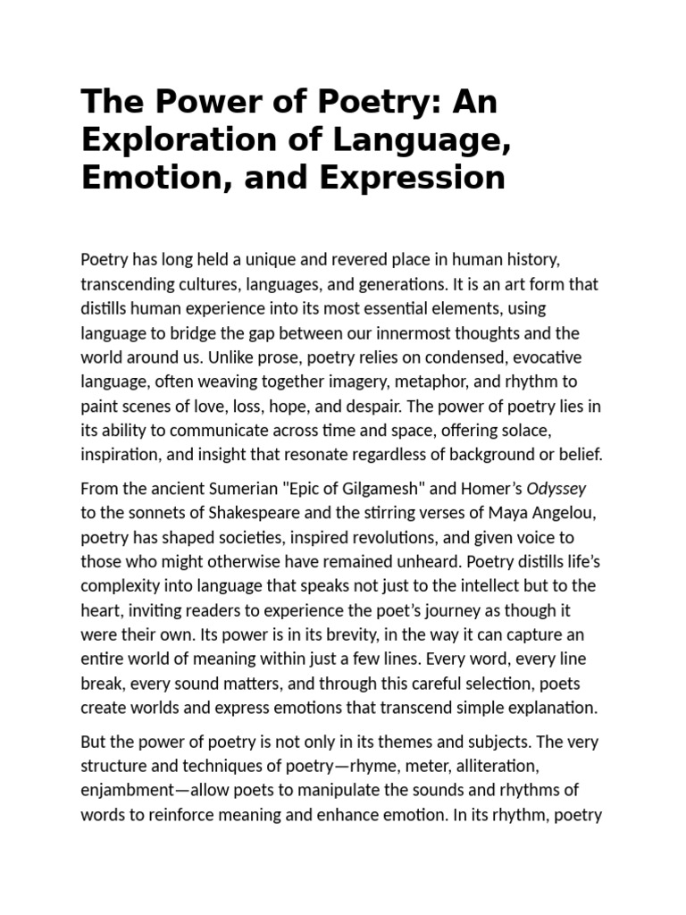 The Power of Poetry | PDF | Poetry