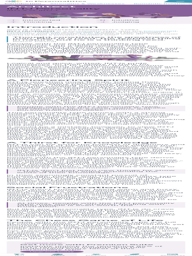 INTJ Personality (Architect) 16personalities | PDF | Thought ...