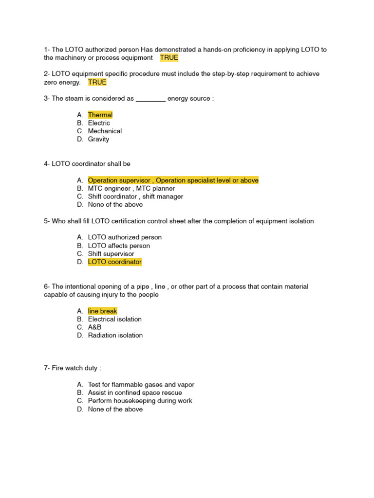 LOTO Procedures and Responsibilities Guide | PDF | Safety ...