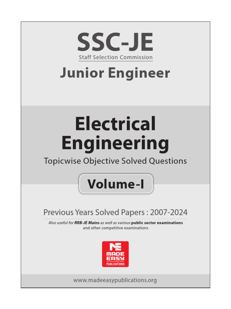 EE - SSC-JE (PYQ) (2025) (Vol-I) (PG 470) | PDF | Electric Motor | Alternating Current