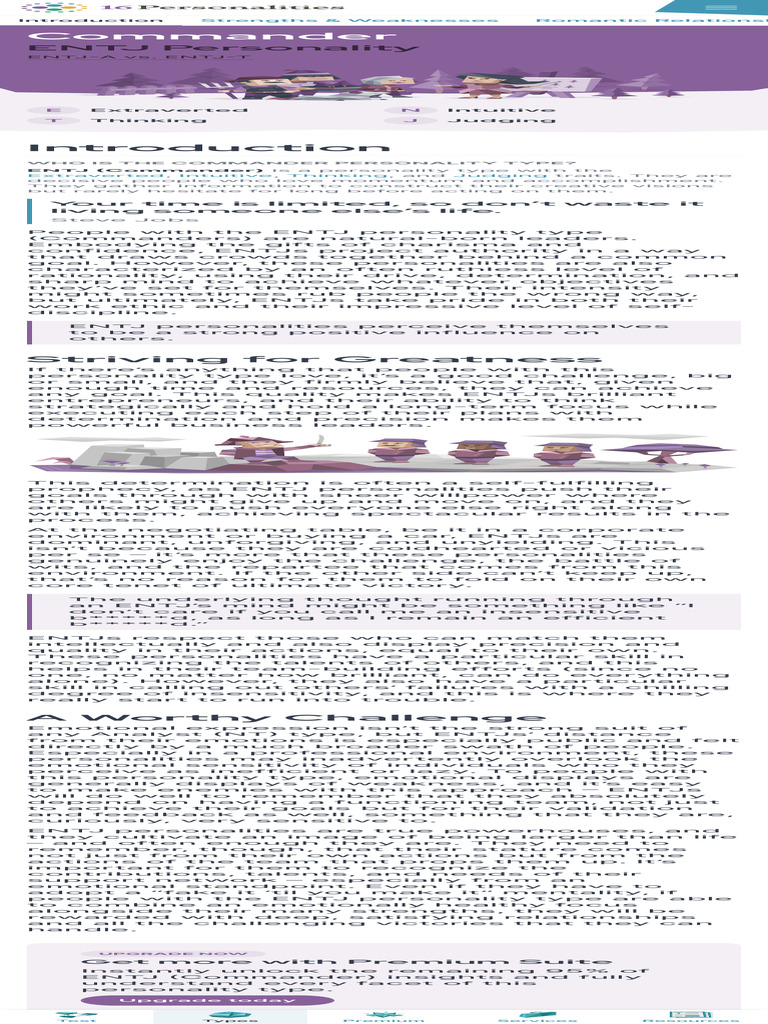 ENTJ Personality (Commander) 16personalities | PDF | Personality Type ...