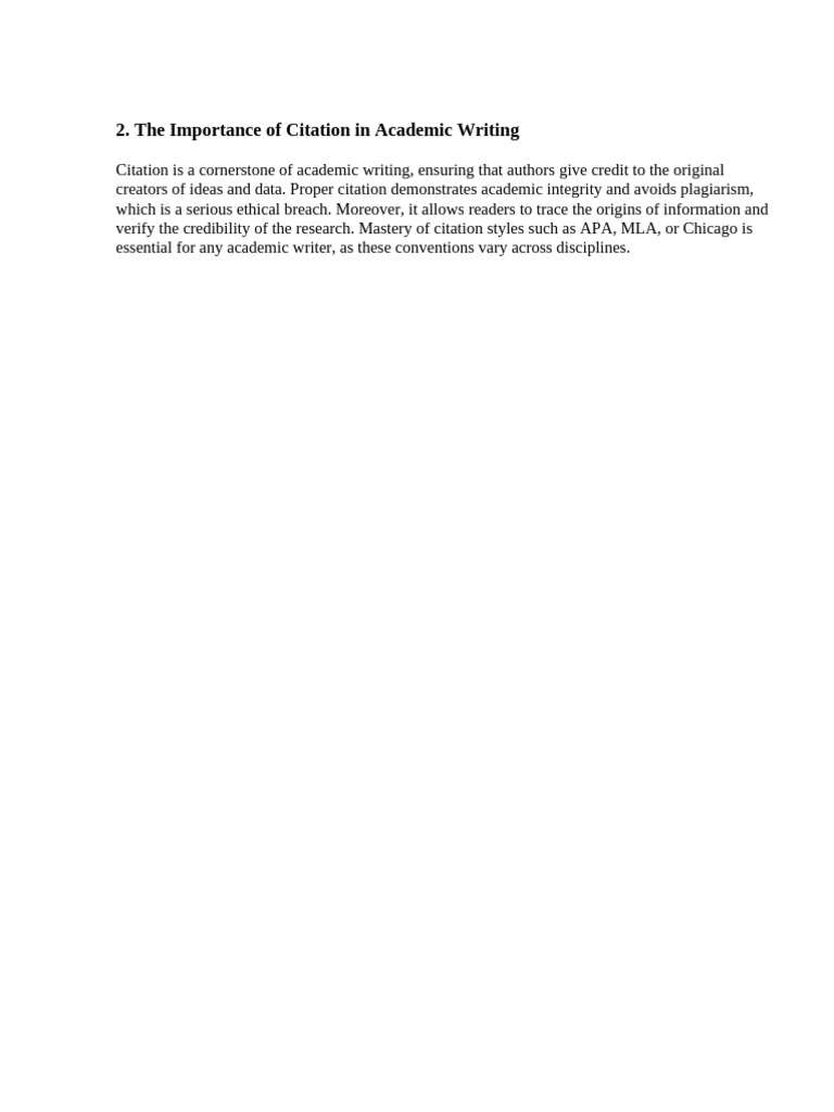 Importance of Citation in Academia | PDF