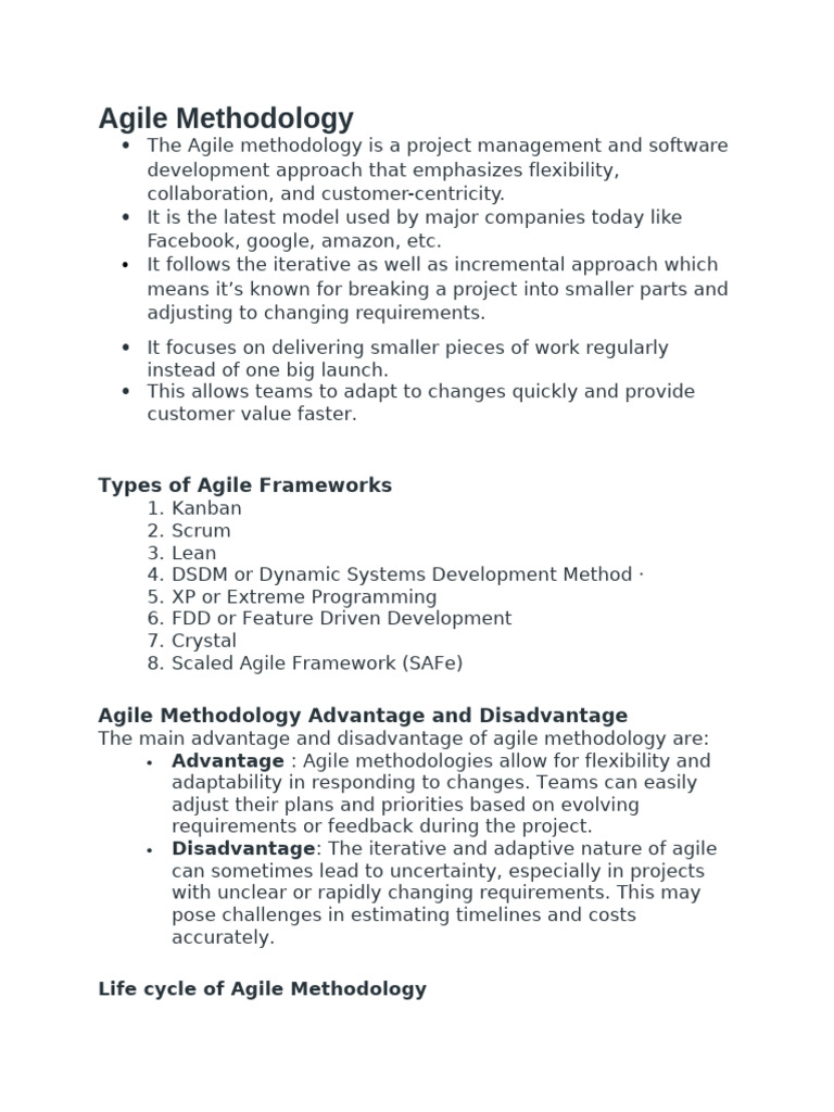 Agile Methodology | PDF | Agile Software Development | Software Development Process
