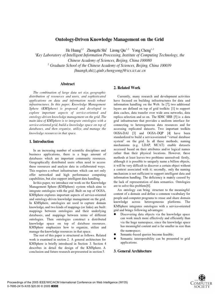 2005-He-Ontology-Driven Knowledge Management On The Grid | PDF | Grid Computing | Databases