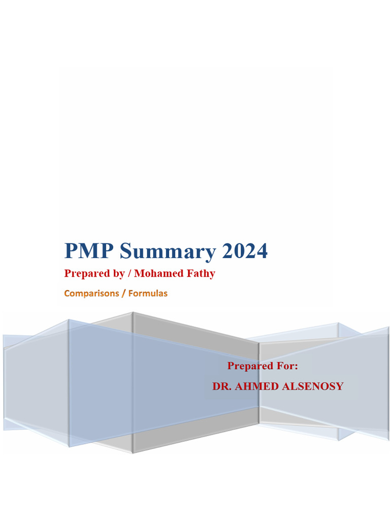 PMP Summary 2024 | PDF | Net Present Value | Business