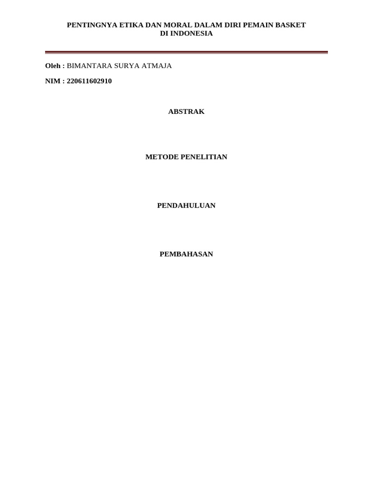 Bimantara Sa Artikel Kerangka | PDF