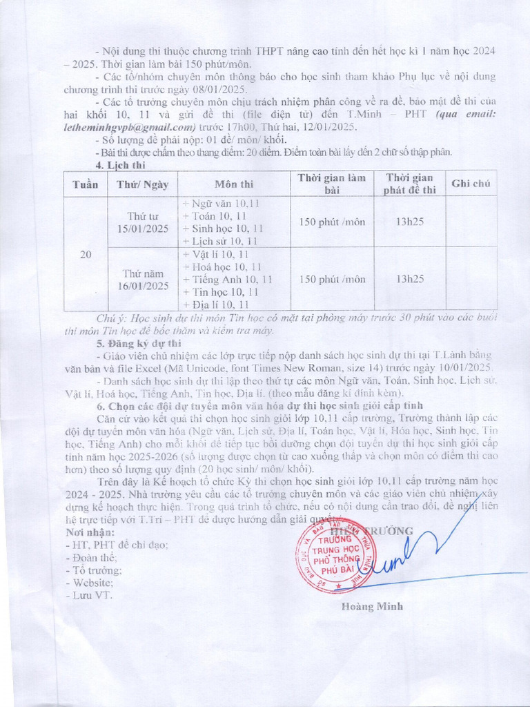350 KH thi HSG khoi 1011-Năm-học-2024-2025 | PDF