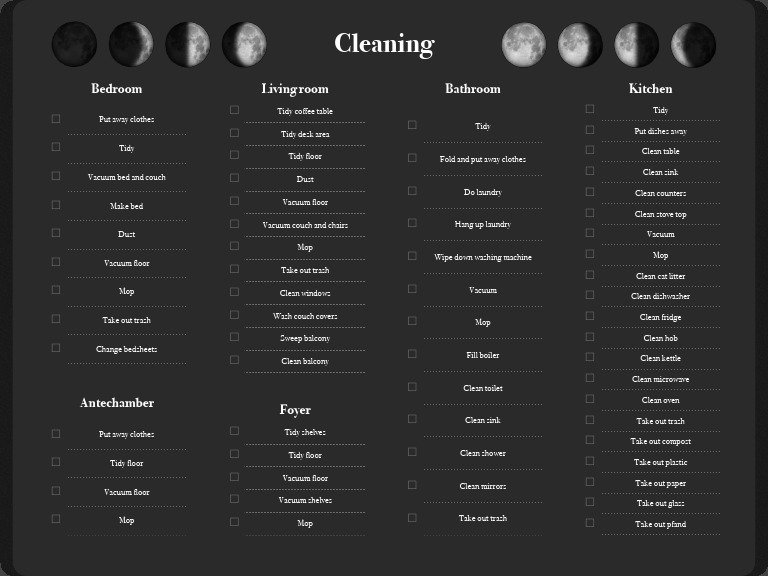 2024 Moon Cleaning | PDF | Home