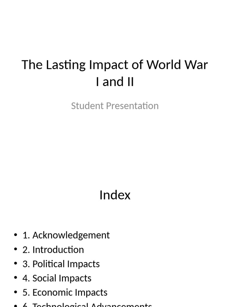 Impact of World Wars I & II | PDF